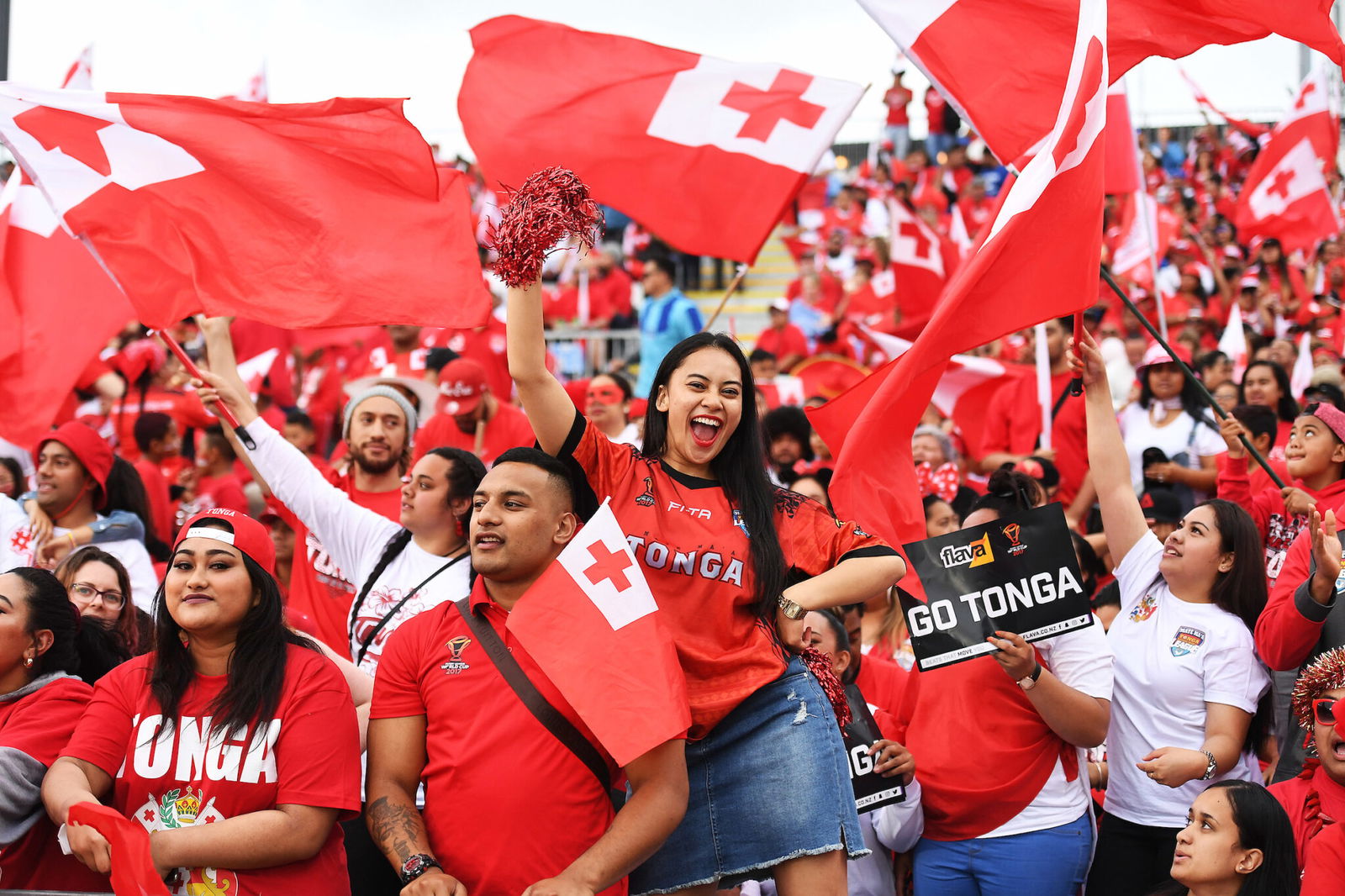 Tongan rugby league fans take over Tesco car park in Warrington ...